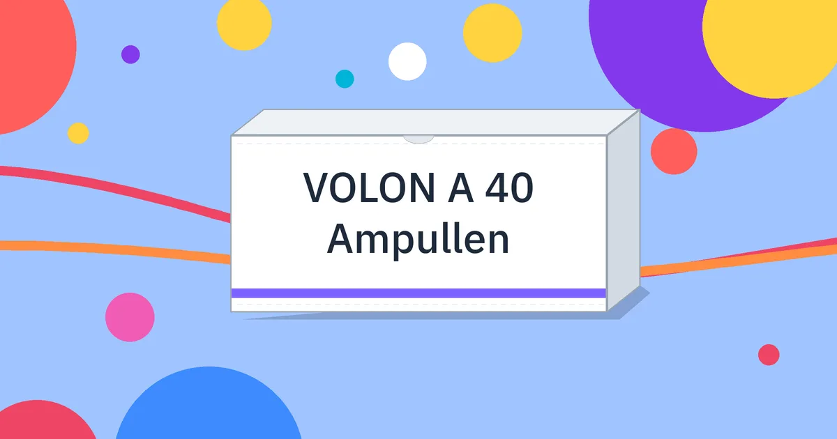 Symbolbild: Packung mit der Aufschrift VOLON A 40 Ampullen (PZN 18225685) – Verfügbarkeit und Bezug in Apotheken in Frankfurt am Main