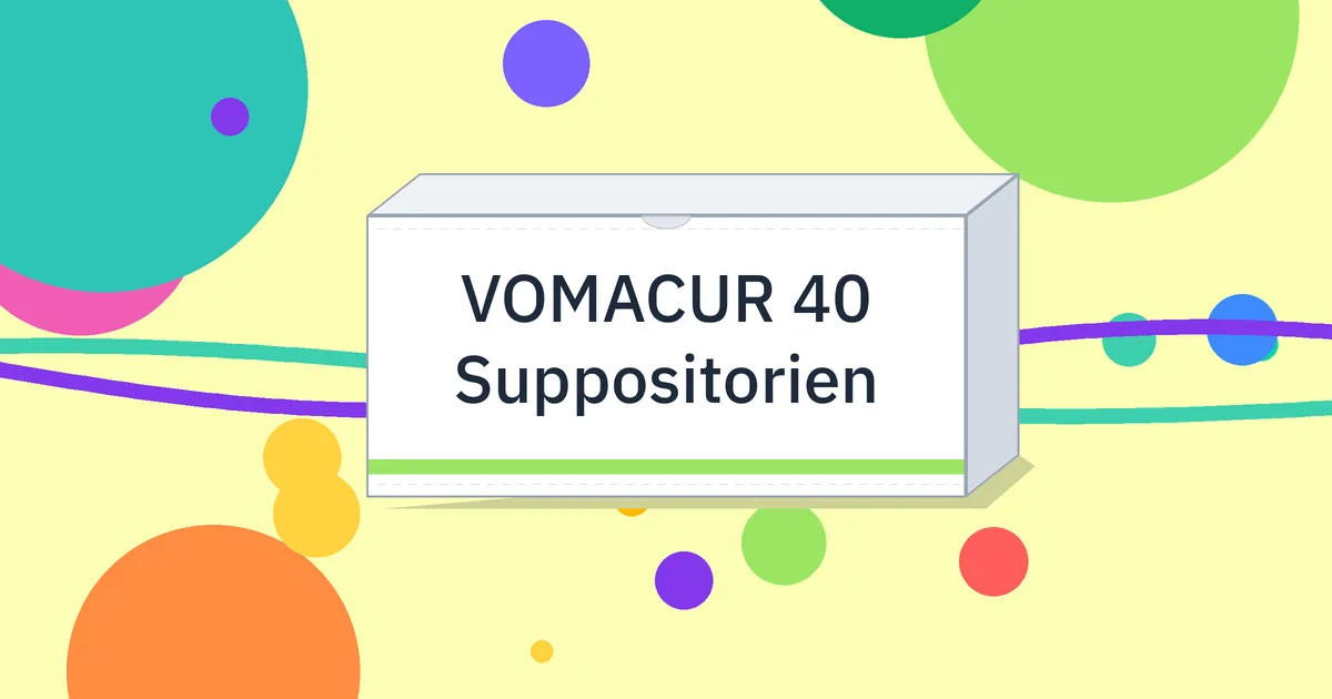 Symbolbild: Packung mit der Aufschrift VOMACUR 40 Suppositorien (PZN 03879613) – Verfügbarkeit und Bezug in Apotheken in Frankfurt am Main