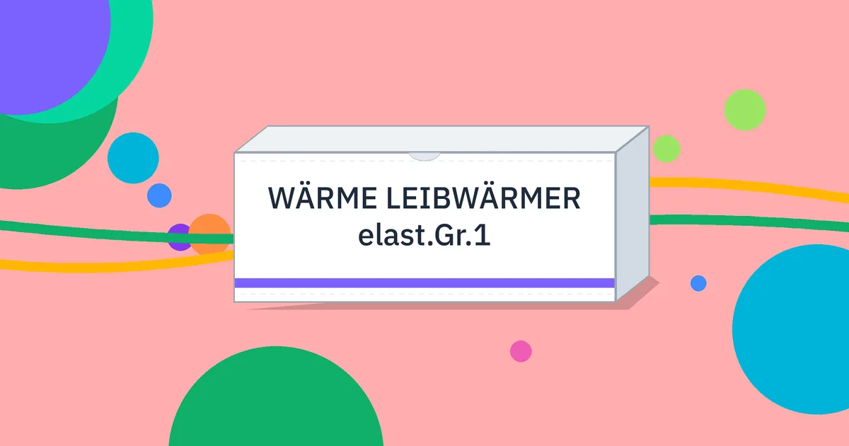 Symbolbild: Packung mit der Aufschrift WÄRME LEIBWÄRMER elast.Gr.1 (PZN 02446295) – Verfügbarkeit und Bezug in Apotheken in Frankfurt am Main