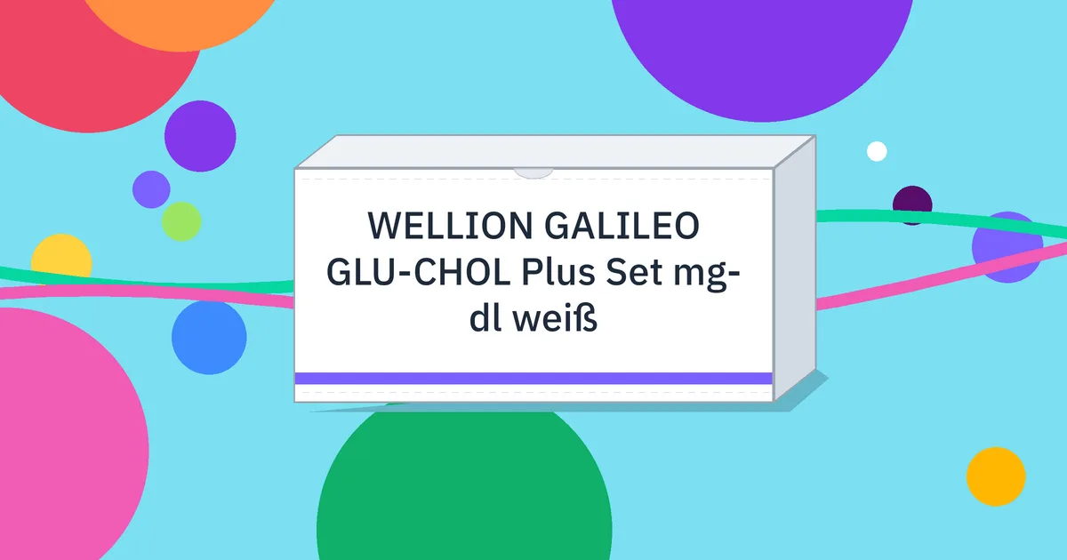 Symbolbild: Packung mit der Aufschrift WELLION GALILEO GLU-CHOL Plus Set mg-dl weiß (PZN 12470260) – Verfügbarkeit und Bezug in Apotheken in Frankfurt am Main