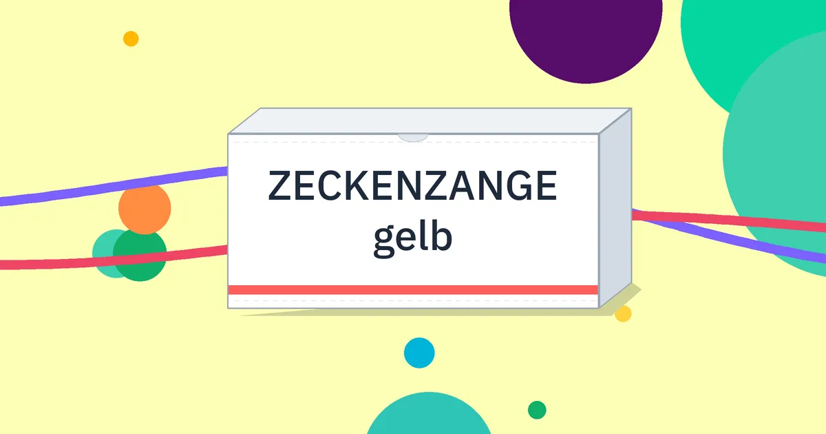 Symbolbild: Packung mit der Aufschrift ZECKENZANGE gelb (PZN 01519796) – Verfügbarkeit und Bezug in Apotheken in Frankfurt am Main