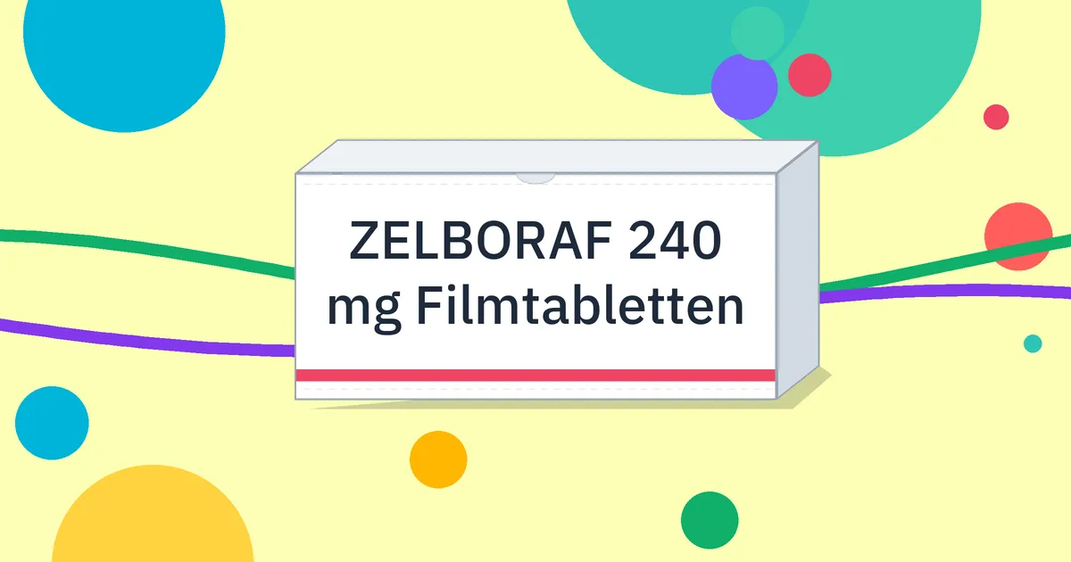 Symbolbild: Packung mit der Aufschrift ZELBORAF 240 mg Filmtabletten (PZN 19181091) – Verfügbarkeit und Bezug in Apotheken in Frankfurt am Main