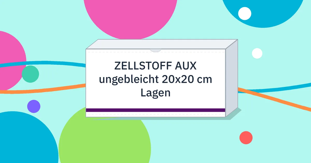 Symbolbild: Packung mit der Aufschrift ZELLSTOFF AUX ungebleicht 20x20 cm Lagen (PZN 11102608) – Verfügbarkeit und Bezug in Apotheken in Frankfurt am Main
