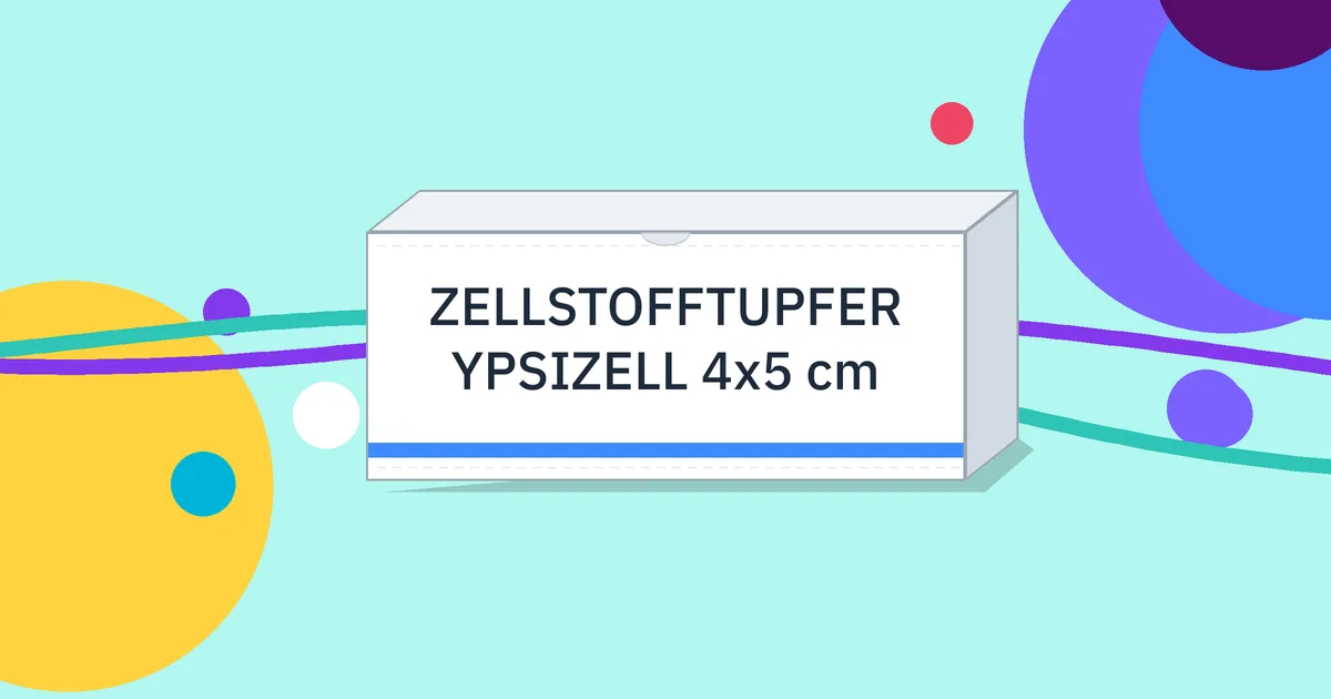 Symbolbild: Packung mit der Aufschrift ZELLSTOFFTUPFER YPSIZELL 4x5 cm (PZN 03217295) – Verfügbarkeit und Bezug in Apotheken in Frankfurt am Main
