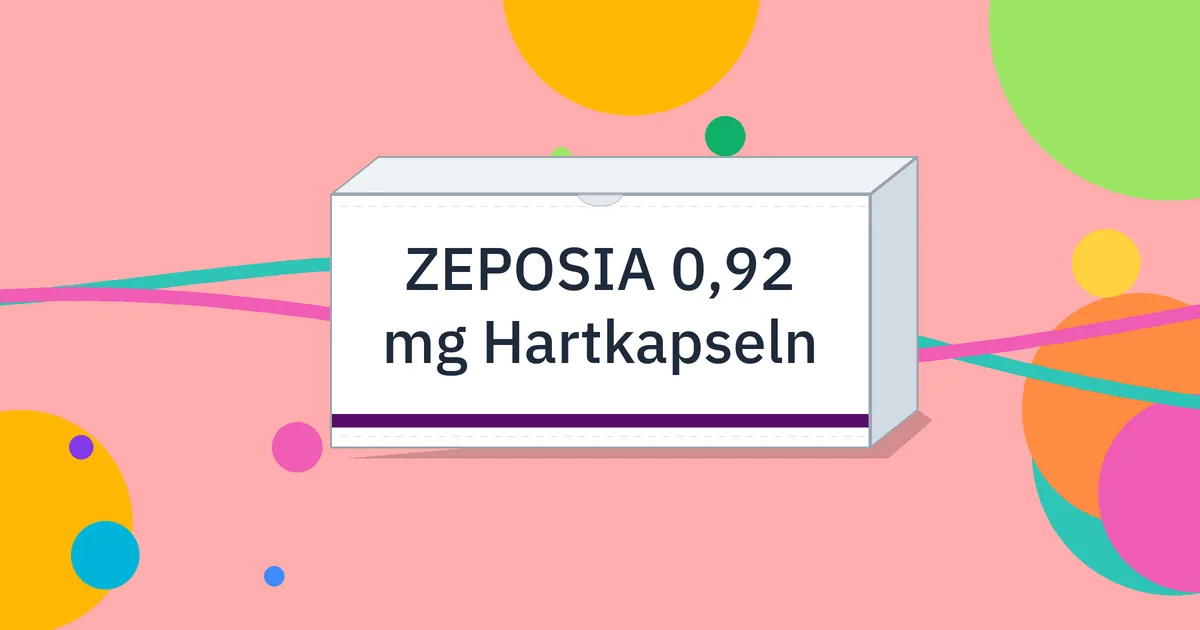 Symbolbild: Packung mit der Aufschrift ZEPOSIA 0,92 mg Hartkapseln (PZN 17852368) – Verfügbarkeit und Bezug in Apotheken in Frankfurt am Main