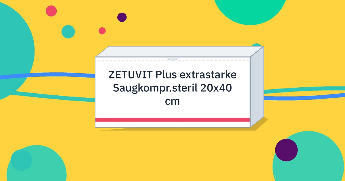 Symbolbild: Packung mit der Aufschrift ZETUVIT Plus extrastarke Saugkompr.steril 20x40 cm (PZN 20025692) – Verfügbarkeit und Bezug in Apotheken in Frankfurt am Main