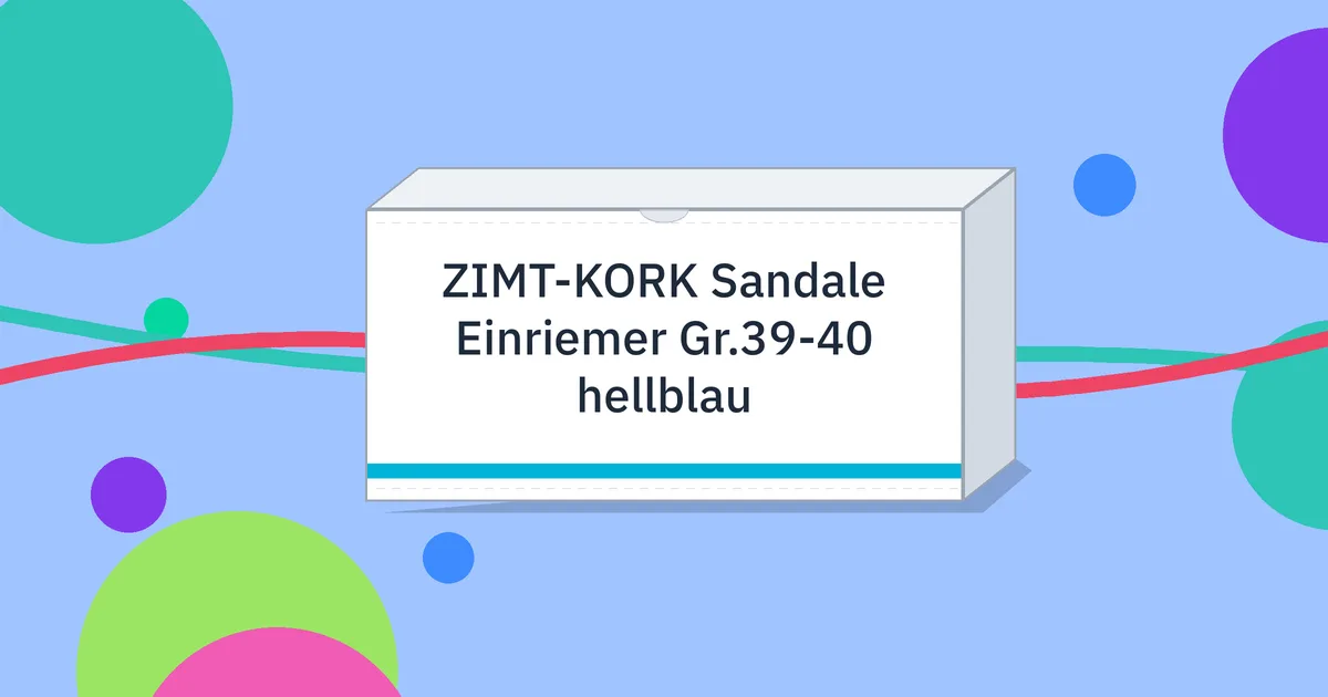 Symbolbild: Packung mit der Aufschrift ZIMT-KORK Sandale Einriemer Gr.39-40 hellblau (PZN 19265480) – Verfügbarkeit und Bezug in Apotheken in Frankfurt am Main