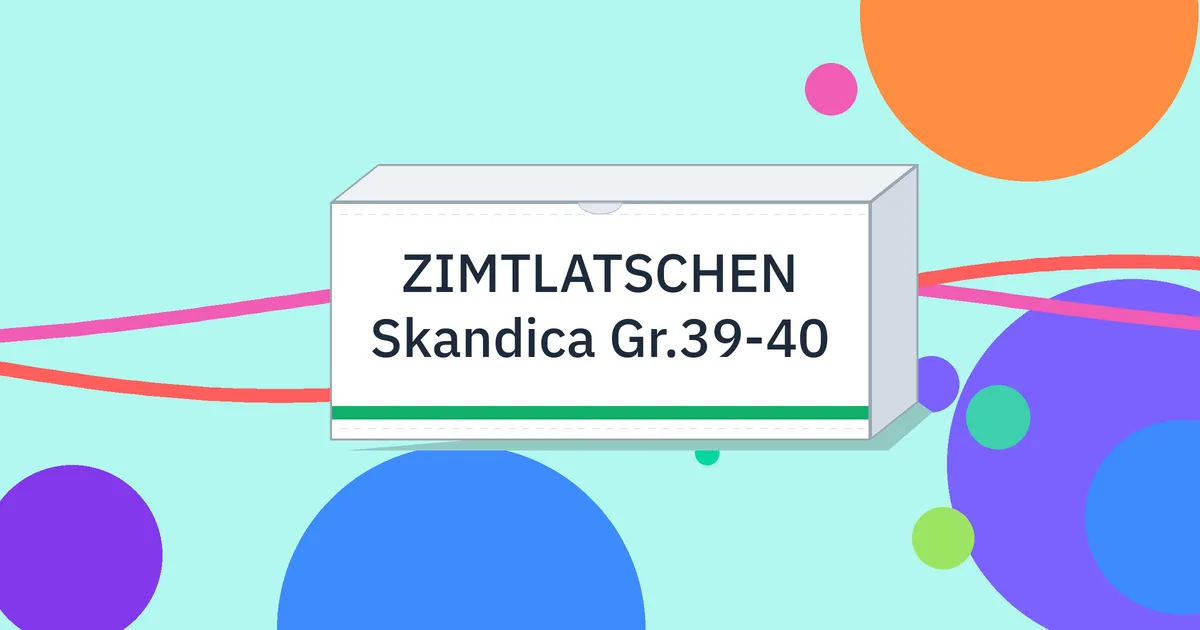 Symbolbild: Packung mit der Aufschrift ZIMTLATSCHEN Skandica Gr.39-40 (PZN 13881203) – Verfügbarkeit und Bezug in Apotheken in Frankfurt am Main