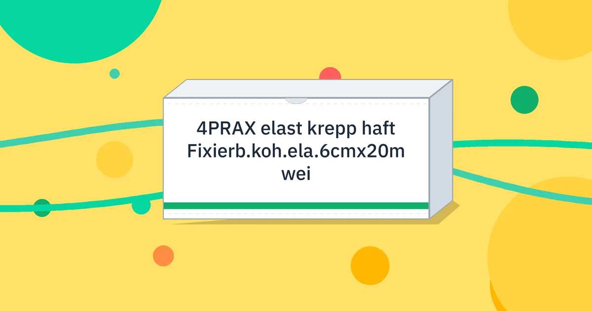 Symbolbild: Packung mit der Aufschrift 4PRAX elast krepp haft Fixierb.koh.ela.6cmx20m wei (PZN 20230311) – Verfügbarkeit und Bezug in Apotheken in Frankfurt am Main