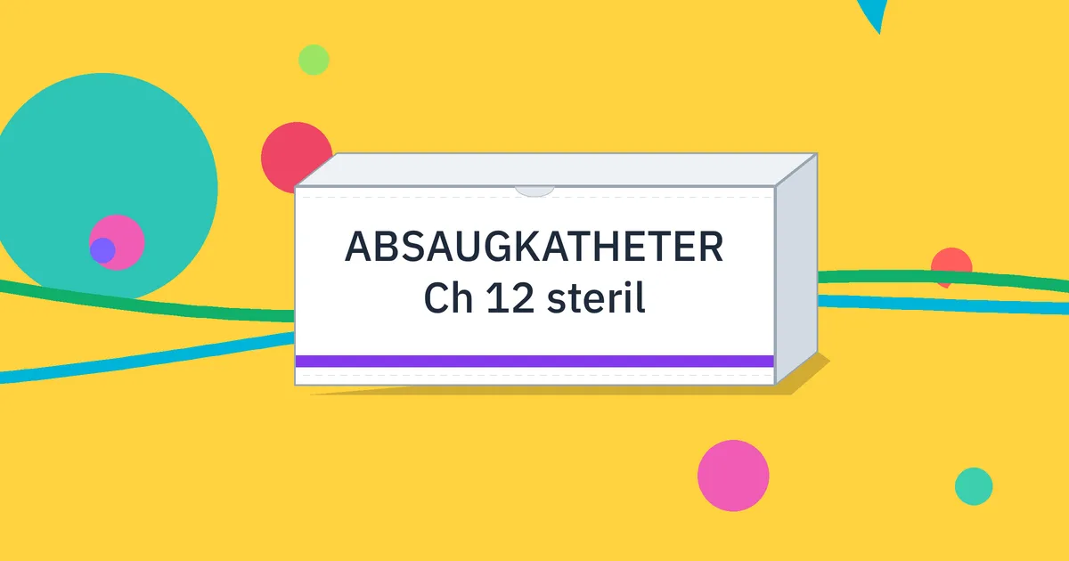 Symbolbild: Packung mit der Aufschrift ABSAUGKATHETER Ch 12 steril (PZN 07373431) – Verfügbarkeit und Bezug in Apotheken in Frankfurt am Main