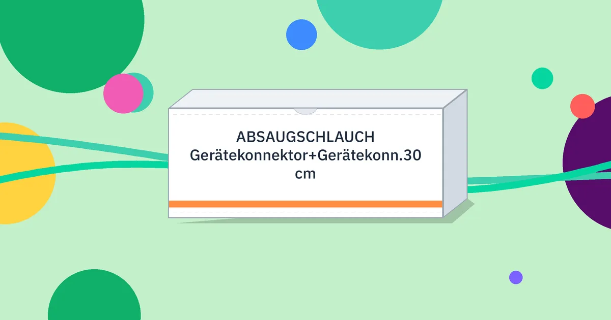 Symbolbild: Packung mit der Aufschrift ABSAUGSCHLAUCH Gerätekonnektor+Gerätekonn.30 cm (PZN 11236421) – Verfügbarkeit und Bezug in Apotheken in Frankfurt am Main