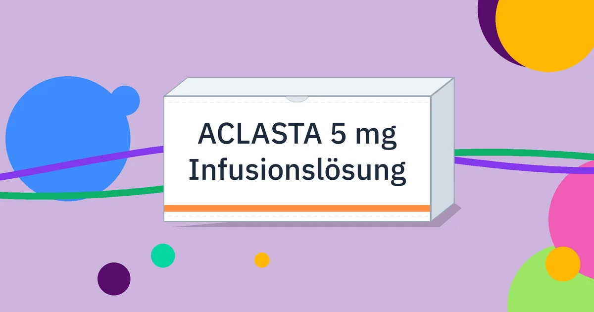 Symbolbild: Packung mit der Aufschrift ACLASTA 5 mg Infusionslösung (PZN 09643596) – Verfügbarkeit und Bezug in Apotheken in Frankfurt am Main
