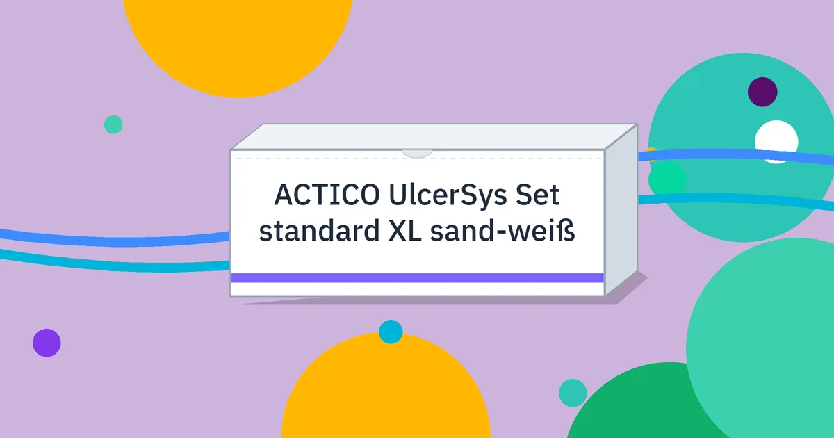 Symbolbild: Packung mit der Aufschrift ACTICO UlcerSys Set standard XL sand-weiß (PZN 10233840) – Verfügbarkeit und Bezug in Apotheken in Frankfurt am Main
