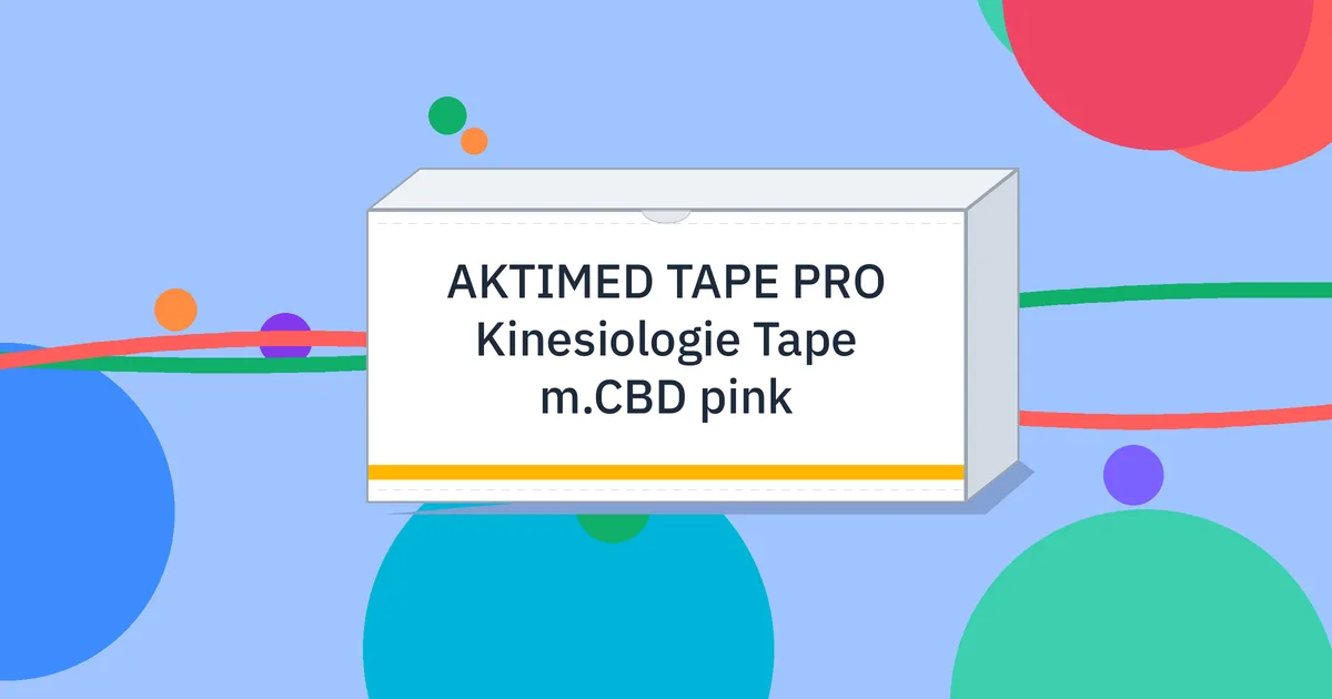 Symbolbild: Packung mit der Aufschrift AKTIMED TAPE PRO Kinesiologie Tape m.CBD pink (PZN 16925711) – Verfügbarkeit und Bezug in Apotheken in Frankfurt am Main