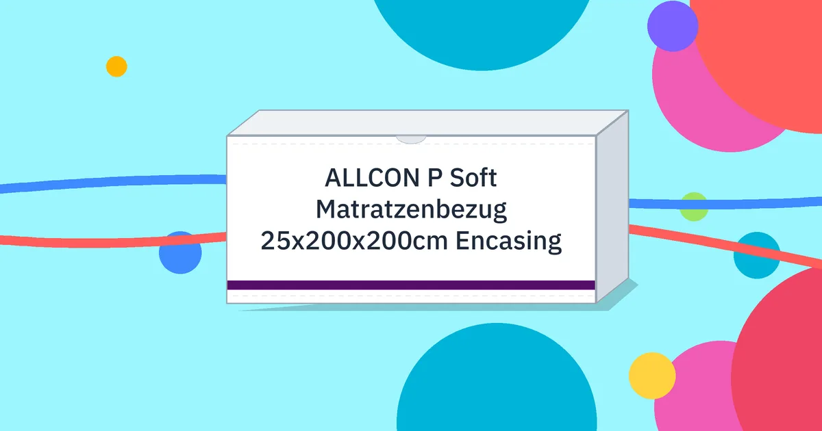 Symbolbild: Packung mit der Aufschrift ALLCON P Soft Matratzenbezug 25x200x200cm Encasing (PZN 19762474) – Verfügbarkeit und Bezug in Apotheken in Frankfurt am Main