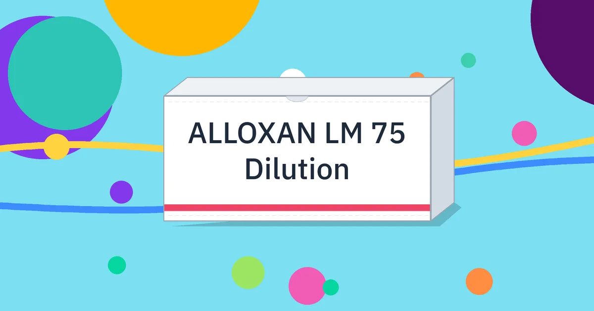 Symbolbild: Packung mit der Aufschrift ALLOXAN LM 75 Dilution (PZN 13312296) – Verfügbarkeit und Bezug in Apotheken in Frankfurt am Main
