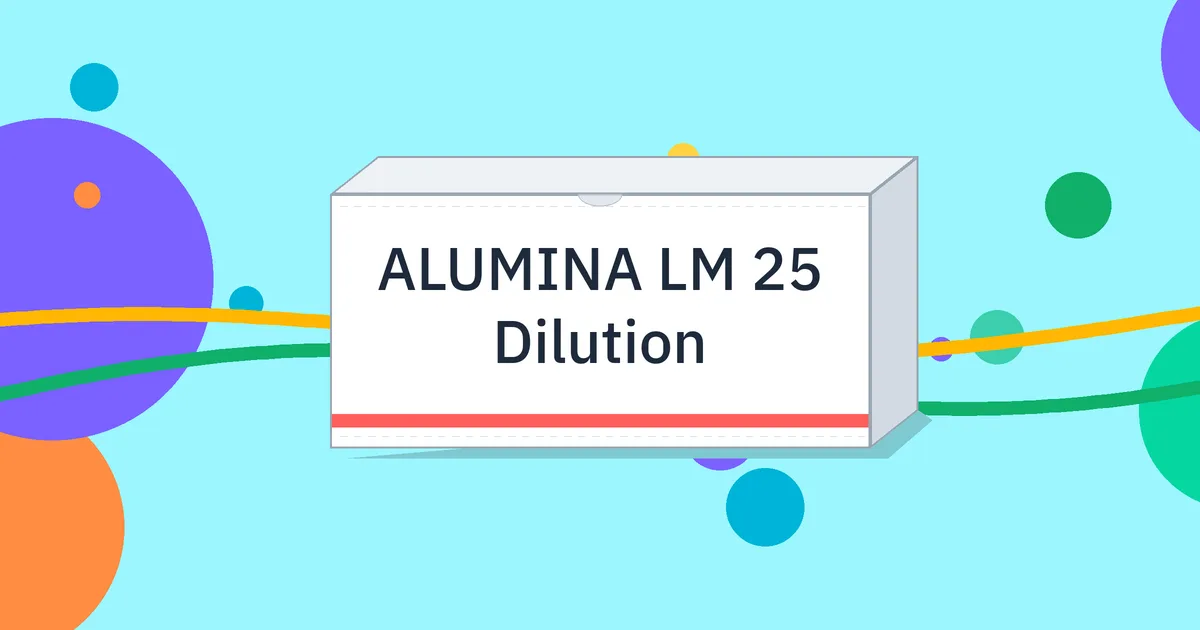 Symbolbild: Packung mit der Aufschrift ALUMINA LM 25 Dilution (PZN 12758570) – Verfügbarkeit und Bezug in Apotheken in Frankfurt am Main
