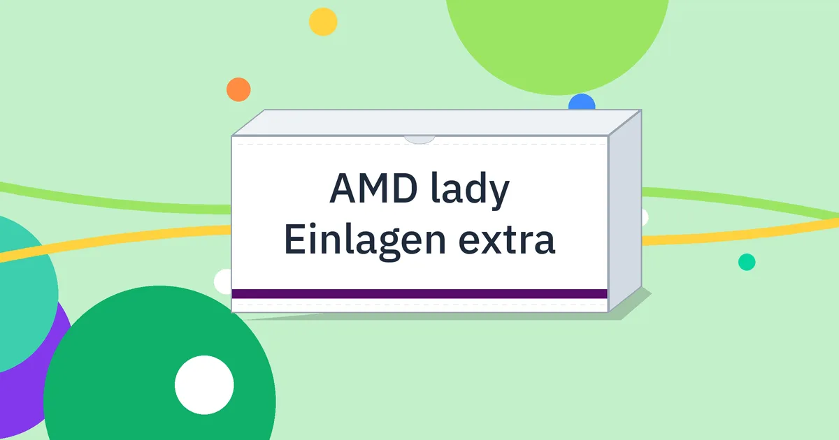 Symbolbild: Packung mit der Aufschrift AMD lady Einlagen extra (PZN 14213395) – Verfügbarkeit und Bezug in Apotheken in Frankfurt am Main