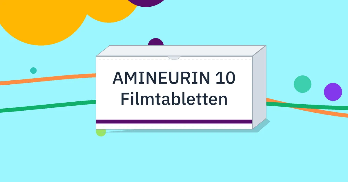 Symbolbild: Packung mit der Aufschrift AMINEURIN 10 Filmtabletten (PZN 03634337) – Verfügbarkeit und Bezug in Apotheken in Frankfurt am Main