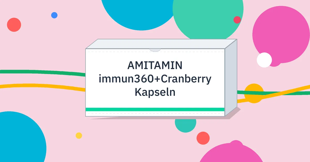 Symbolbild: Packung mit der Aufschrift AMITAMIN immun360+Cranberry Kapseln (PZN 11161858) – Verfügbarkeit und Bezug in Apotheken in Frankfurt am Main