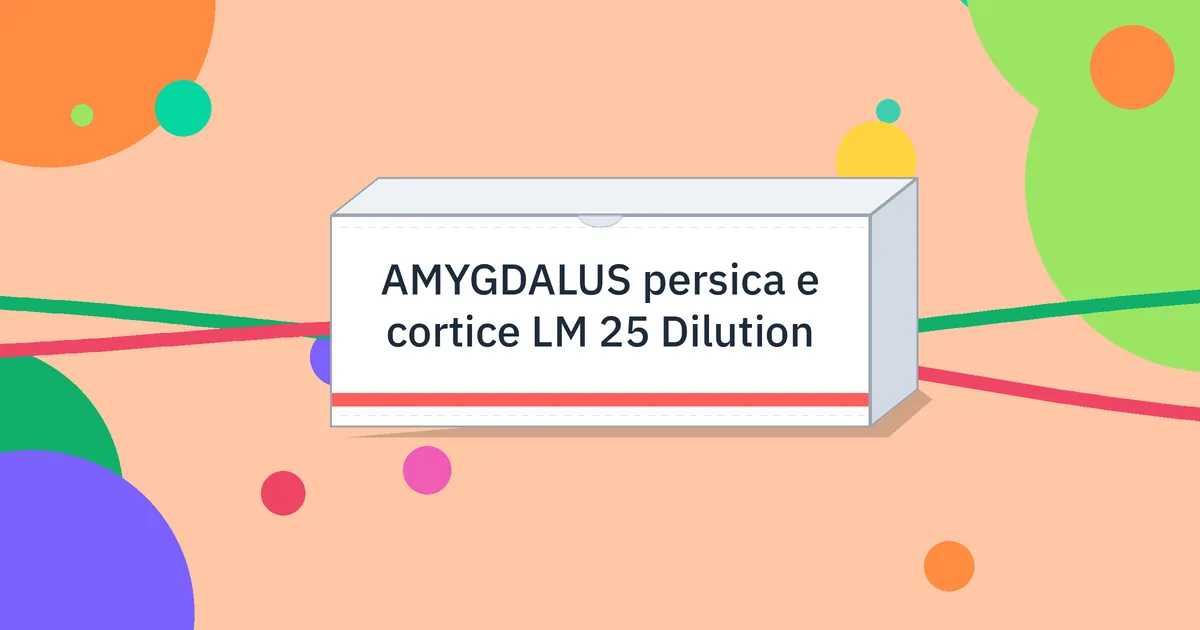 Symbolbild: Packung mit der Aufschrift AMYGDALUS persica e cortice LM 25 Dilution (PZN 13326200) – Verfügbarkeit und Bezug in Apotheken in Frankfurt am Main