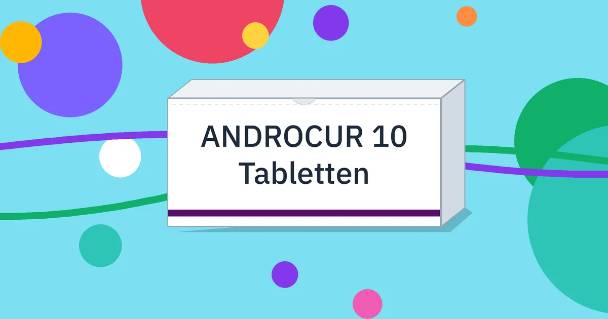Symbolbild: Packung mit der Aufschrift ANDROCUR 10 Tabletten (PZN 12725381) – Verfügbarkeit und Bezug in Apotheken in Frankfurt am Main