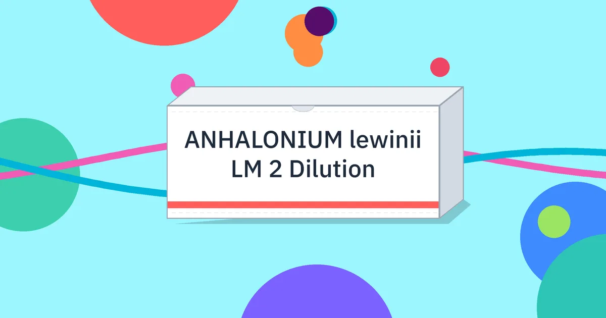 Symbolbild: Packung mit der Aufschrift ANHALONIUM lewinii LM 2 Dilution (PZN 13368782) – Verfügbarkeit und Bezug in Apotheken in Frankfurt am Main