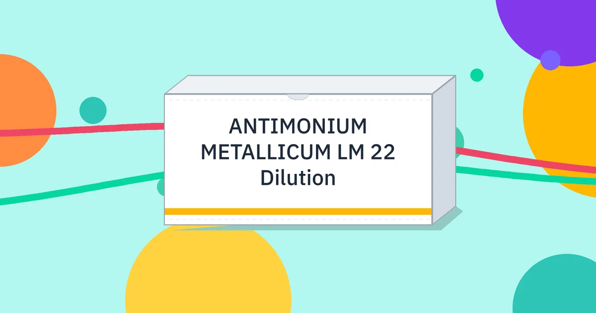 Symbolbild: Packung mit der Aufschrift ANTIMONIUM METALLICUM LM 22 Dilution (PZN 13373659) – Verfügbarkeit und Bezug in Apotheken in Frankfurt am Main