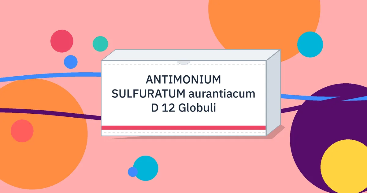 Symbolbild: Packung mit der Aufschrift ANTIMONIUM SULFURATUM aurantiacum D 12 Globuli (PZN 07159034) – Verfügbarkeit und Bezug in Apotheken in Frankfurt am Main