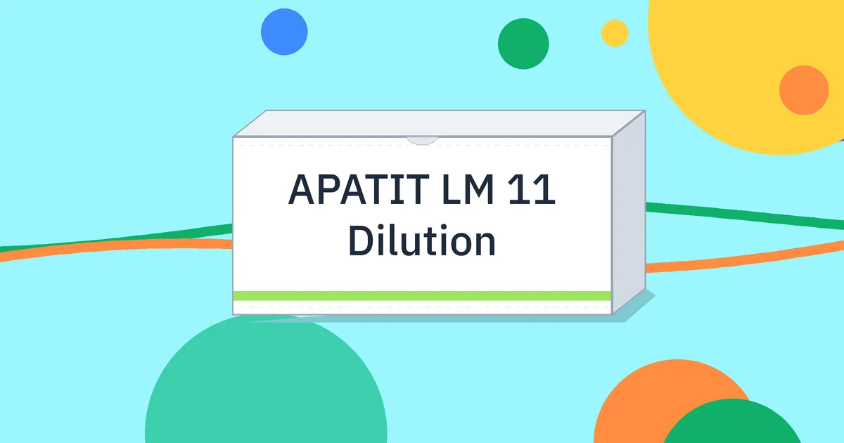 Symbolbild: Packung mit der Aufschrift APATIT LM 11 Dilution (PZN 13377284) – Verfügbarkeit und Bezug in Apotheken in Frankfurt am Main