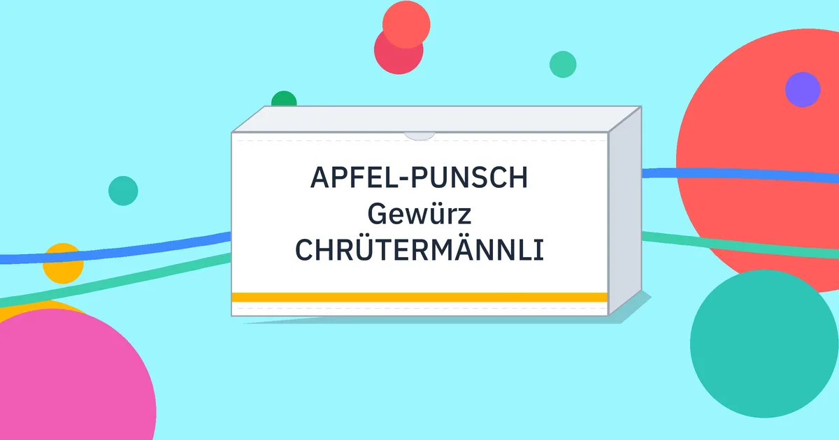 Symbolbild: Packung mit der Aufschrift APFEL-PUNSCH Gewürz CHRÜTERMÄNNLI (PZN 01188307) – Verfügbarkeit und Bezug in Apotheken in Frankfurt am Main