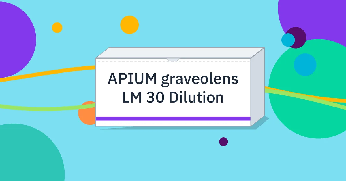 Symbolbild: Packung mit der Aufschrift APIUM graveolens LM 30 Dilution (PZN 13378680) – Verfügbarkeit und Bezug in Apotheken in Frankfurt am Main