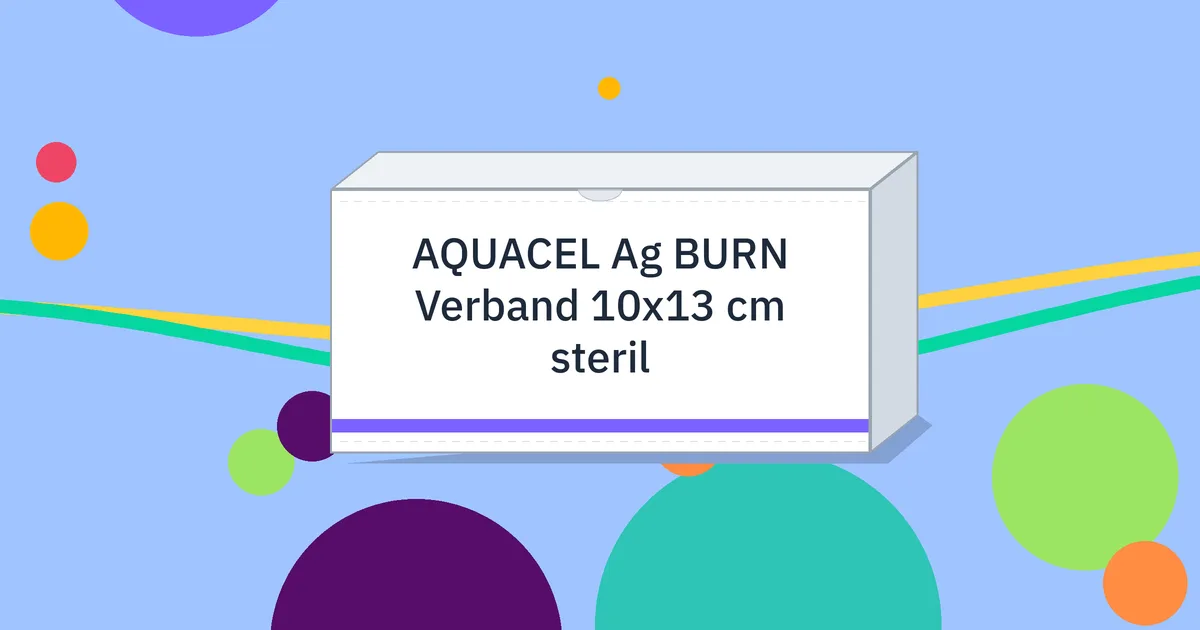 Symbolbild: Packung mit der Aufschrift AQUACEL Ag BURN Verband 10x13 cm steril (PZN 14413579) – Verfügbarkeit und Bezug in Apotheken in Frankfurt am Main