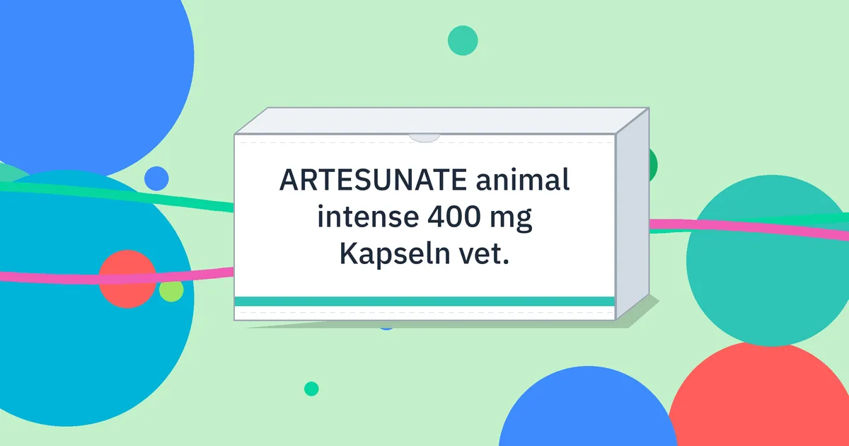 Symbolbild: Packung mit der Aufschrift ARTESUNATE animal intense 400 mg Kapseln vet. (PZN 18466868) – Verfügbarkeit und Bezug in Apotheken in Frankfurt am Main