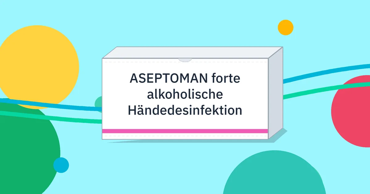 Symbolbild: Packung mit der Aufschrift ASEPTOMAN forte alkoholische Händedesinfektion (PZN 15190561) – Verfügbarkeit und Bezug in Apotheken in Frankfurt am Main