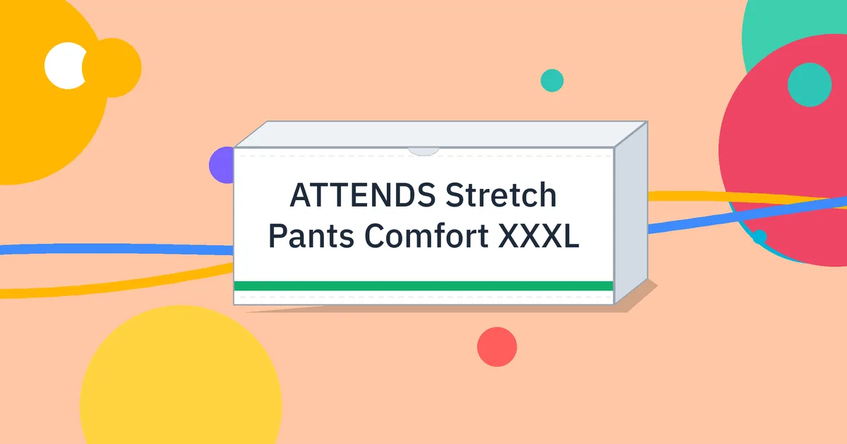Symbolbild: Packung mit der Aufschrift ATTENDS Stretch Pants Comfort XXXL (PZN 11702277) – Verfügbarkeit und Bezug in Apotheken in Frankfurt am Main