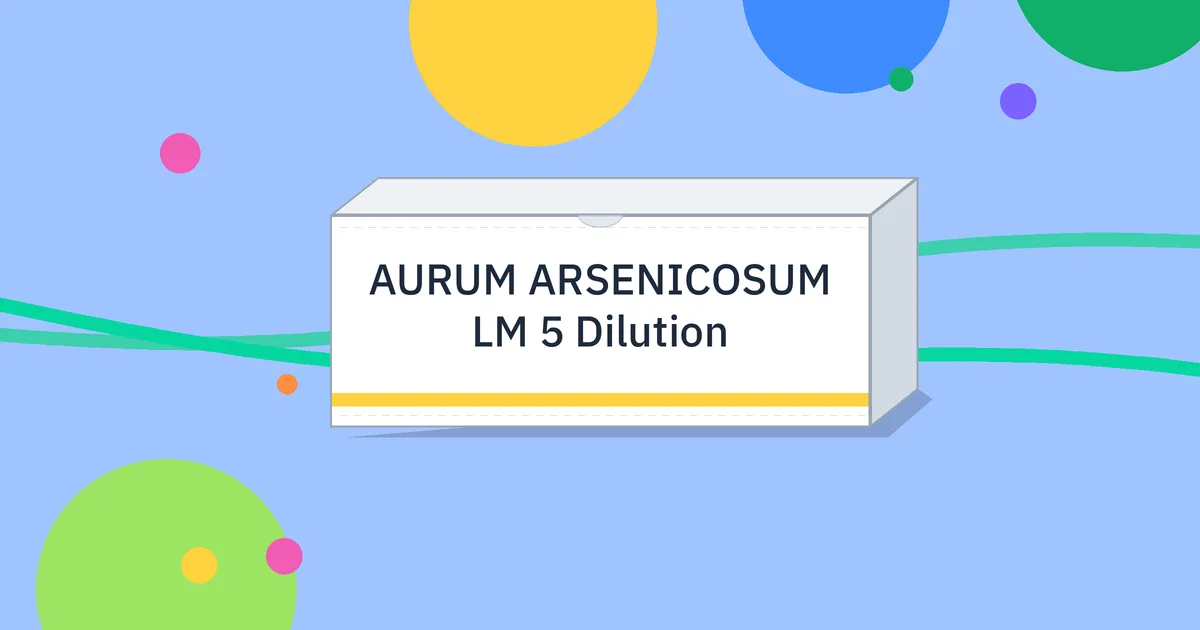 Symbolbild: Packung mit der Aufschrift AURUM ARSENICOSUM LM 5 Dilution (PZN 12783303) – Verfügbarkeit und Bezug in Apotheken in Frankfurt am Main