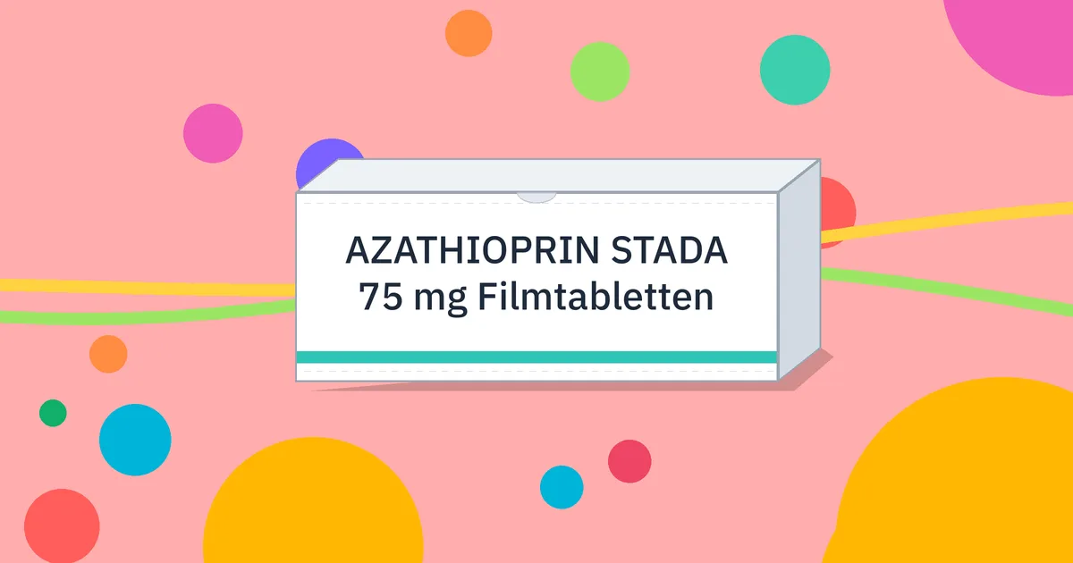 Symbolbild: Packung mit der Aufschrift AZATHIOPRIN STADA 75 mg Filmtabletten (PZN 17581538) – Verfügbarkeit und Bezug in Apotheken in Frankfurt am Main