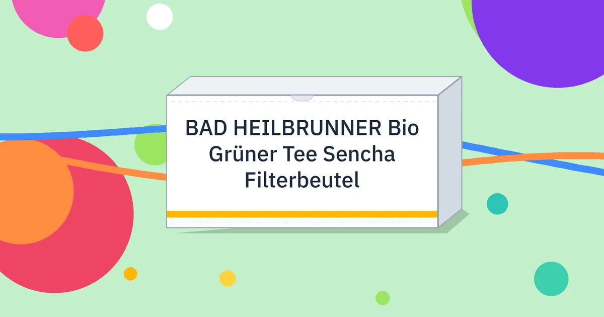 Symbolbild: Packung mit der Aufschrift BAD HEILBRUNNER Bio Grüner Tee Sencha Filterbeutel (PZN 18825103) – Verfügbarkeit und Bezug in Apotheken in Frankfurt am Main