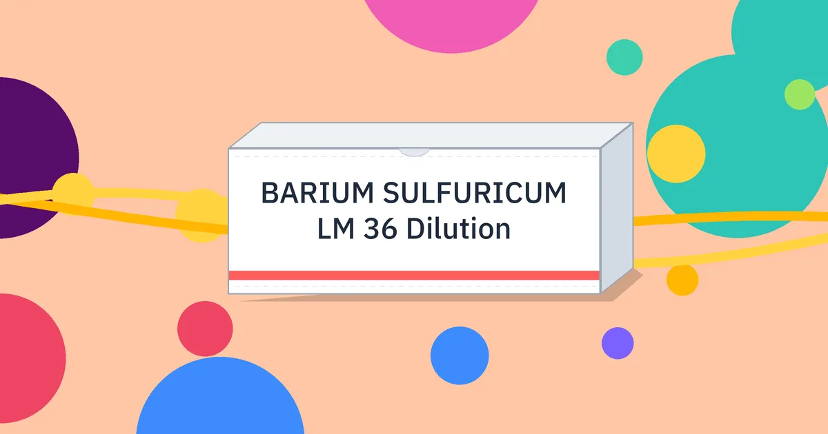 Symbolbild: Packung mit der Aufschrift BARIUM SULFURICUM LM 36 Dilution (PZN 13380642) – Verfügbarkeit und Bezug in Apotheken in Frankfurt am Main