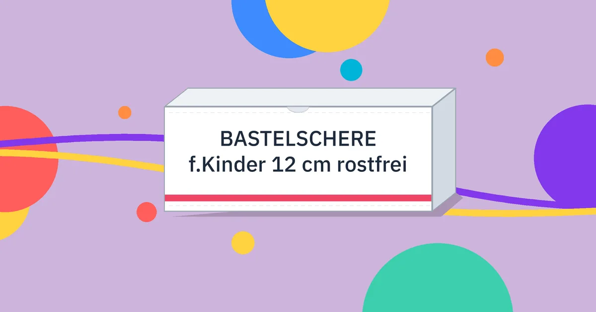 Symbolbild: Packung mit der Aufschrift BASTELSCHERE f.Kinder 12 cm rostfrei (PZN 17287106) – Verfügbarkeit und Bezug in Apotheken in Frankfurt am Main