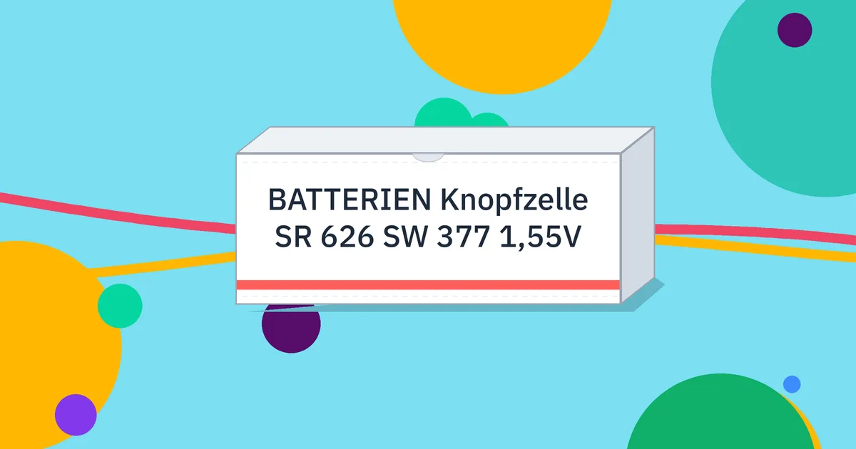 Symbolbild: Packung mit der Aufschrift BATTERIEN Knopfzelle SR 626 SW 377 1,55V (PZN 02430012) – Verfügbarkeit und Bezug in Apotheken in Frankfurt am Main