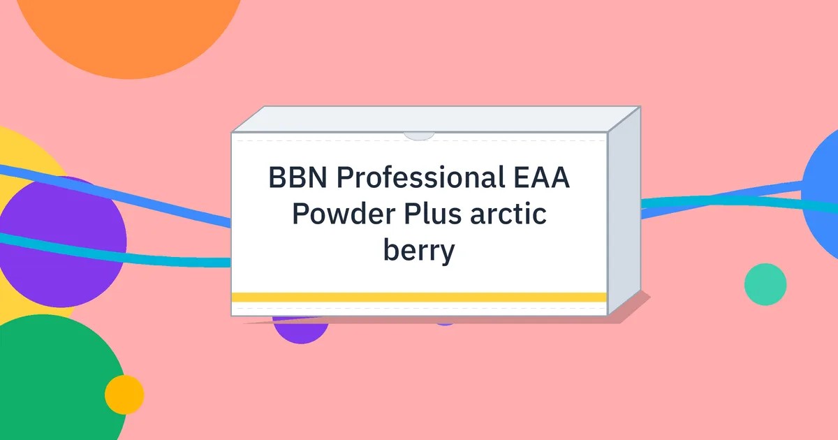 Symbolbild: Packung mit der Aufschrift BBN Professional EAA Powder Plus arctic berry (PZN 18029145) – Verfügbarkeit und Bezug in Apotheken in Frankfurt am Main