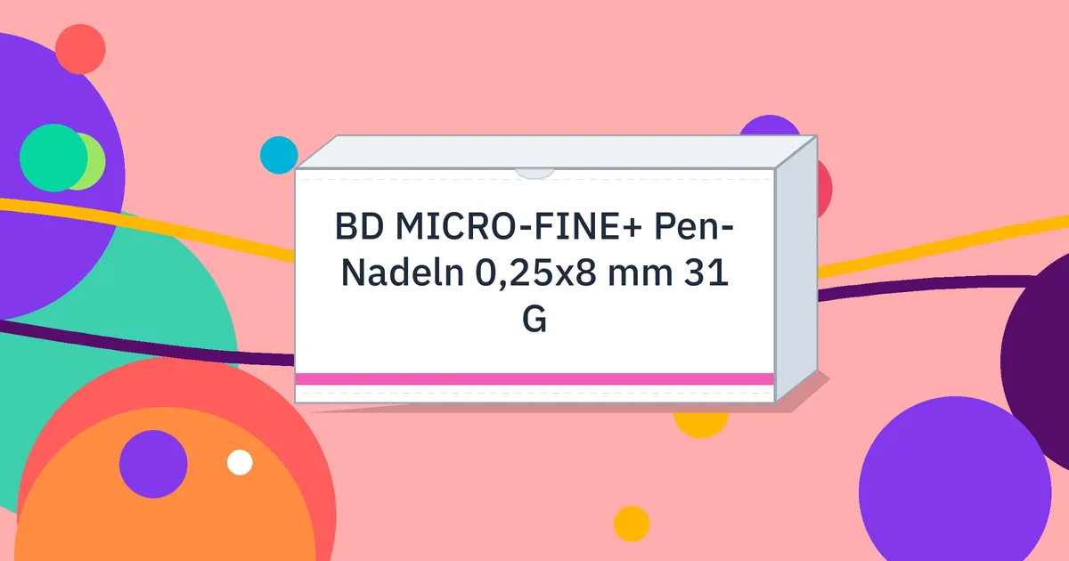 Symbolbild: Packung mit der Aufschrift BD MICRO-FINE+ Pen-Nadeln 0,25x8 mm 31 G (PZN 17414013) – Verfügbarkeit und Bezug in Apotheken in Frankfurt am Main