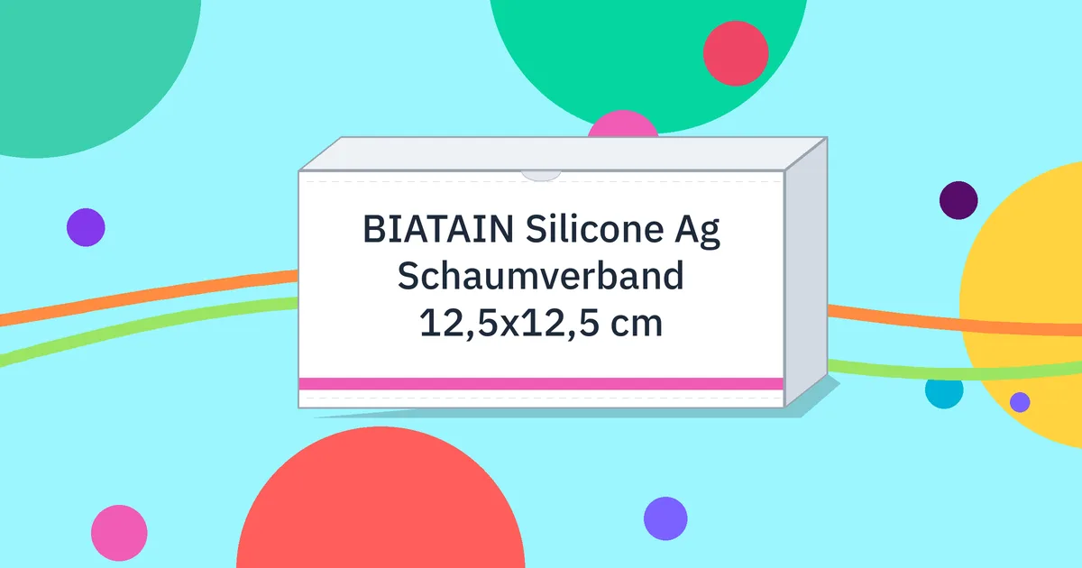 Symbolbild: Packung mit der Aufschrift BIATAIN Silicone Ag Schaumverband 12,5x12,5 cm (PZN 14331798) – Verfügbarkeit und Bezug in Apotheken in Frankfurt am Main
