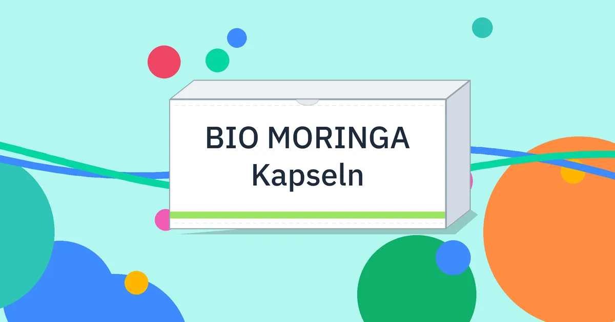 Symbolbild: Packung mit der Aufschrift BIO MORINGA Kapseln (PZN 13354478) – Verfügbarkeit und Bezug in Apotheken in Frankfurt am Main