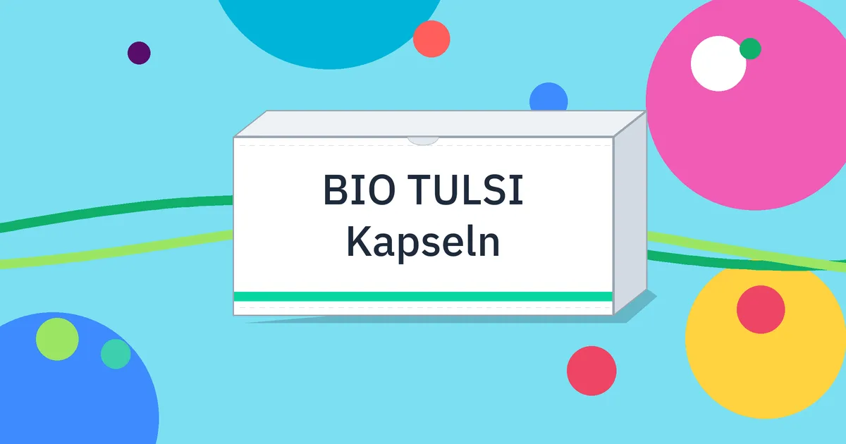 Symbolbild: Packung mit der Aufschrift BIO TULSI Kapseln (PZN 16707486) – Verfügbarkeit und Bezug in Apotheken in Frankfurt am Main