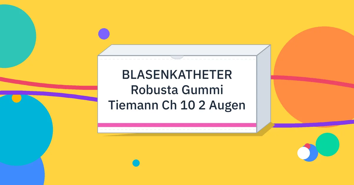 Symbolbild: Packung mit der Aufschrift BLASENKATHETER Robusta Gummi Tiemann Ch 10 2 Augen (PZN 09740477) – Verfügbarkeit und Bezug in Apotheken in Frankfurt am Main