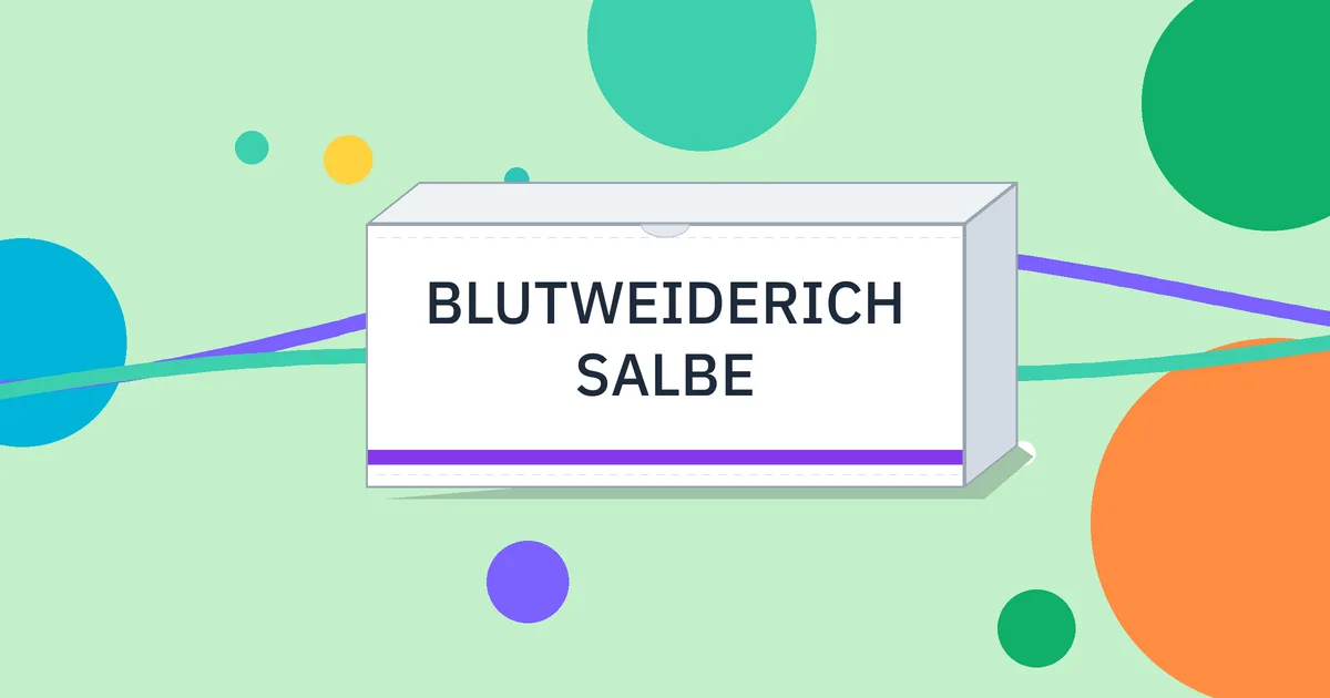 Symbolbild: Packung mit der Aufschrift BLUTWEIDERICH SALBE (PZN 17937395) – Verfügbarkeit und Bezug in Apotheken in Frankfurt am Main