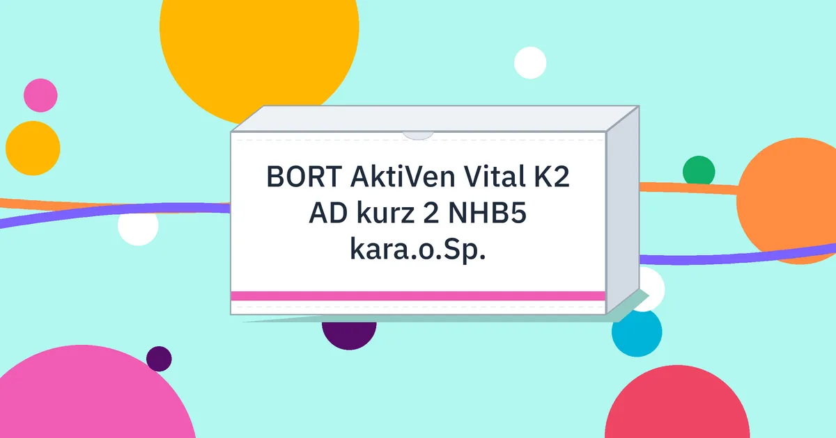 Symbolbild: Packung mit der Aufschrift BORT AktiVen Vital K2 AD kurz 2 NHB5 kara.o.Sp. (PZN 17492823) – Verfügbarkeit und Bezug in Apotheken in Frankfurt am Main